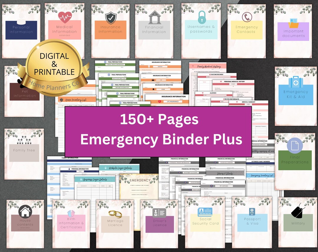 Emergency Binder Plus, Emergency Planner Plus, "what If" Binder, Life ...