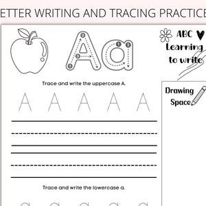 Printable Trace the Alphabet A Worksheet Letter Writing Practice ...