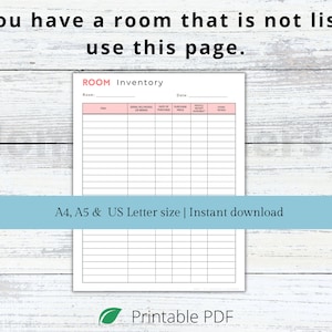 Home Inventory Tracker Pages,room-by-room Inventory, House Inventory ...