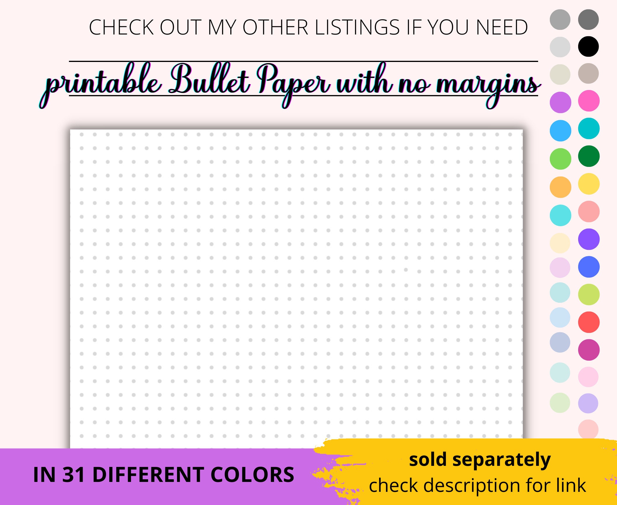 Printable Dot Grid Paper Dotted Grid Paper Bullet Journal - Etsy