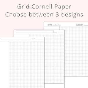 Grid Cornell Paper Notes Method Pages| Cornell Notes | Printable Paper ...