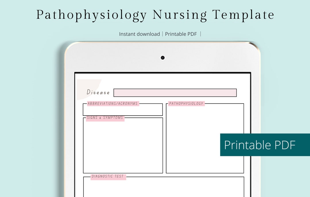 Printable Patho Nursing Notes Disease Template Pathophysiology Study ...