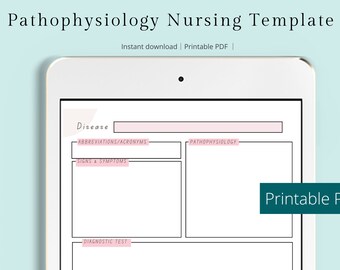 Printable Patho Nursing Notes Disease Template Pathophysiology - Etsy UK