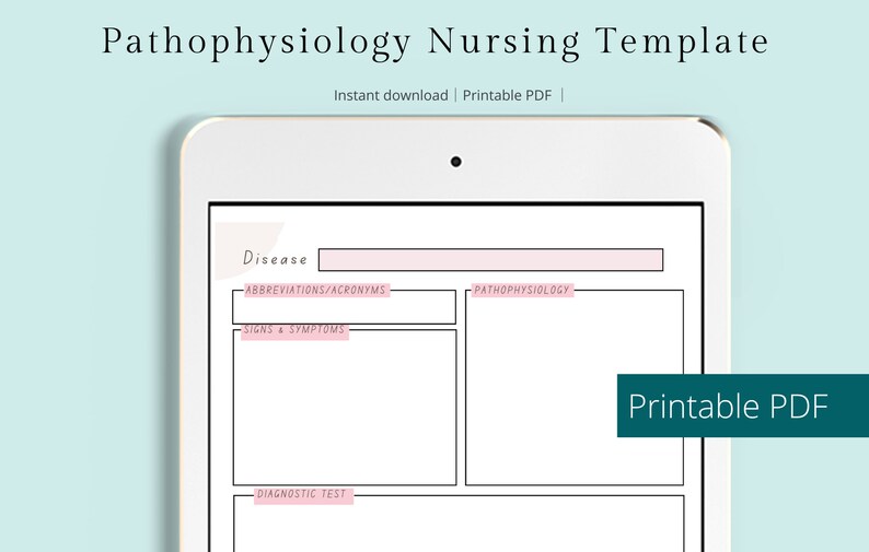Printable Patho Nursing Notes Disease Template Pathophysiology Study ...