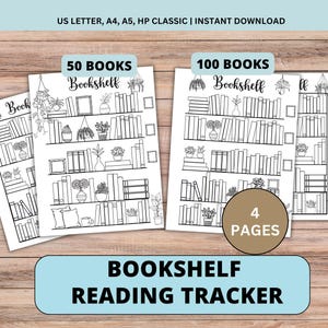 Printable Reading Tracker, Bookshelf Tracker, Reading Challenge ...