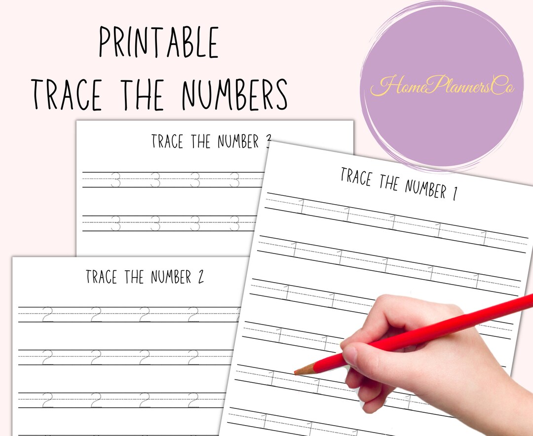 Number Tracing Worksheets: Handwriting Practice, Learn to Write, Trace ...