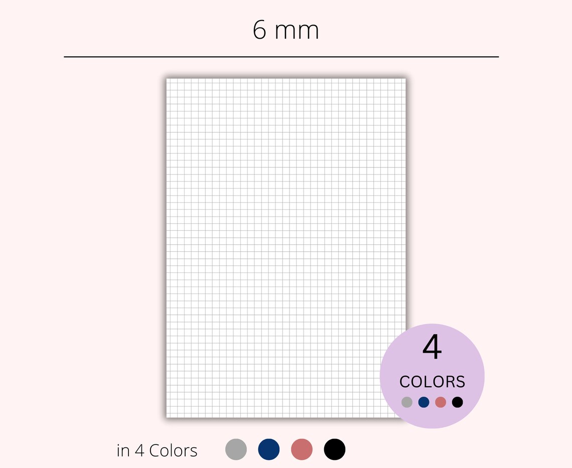 Graph Paper Bundle 4 Colors Blue Red Black Gray Printable Graph Grid ...
