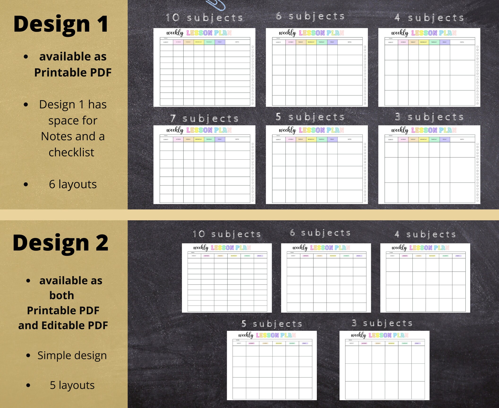 FILLABLE Weekly Lesson Plan Editable Simple Weekly Lesson Plan - Etsy