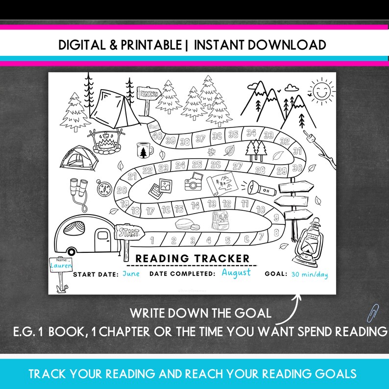 Reading Tracker With Reading Log Printable Reading Planner, Book ...