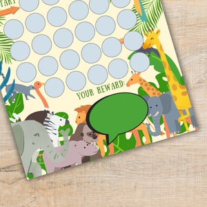 Safari Reward Chart, Printable Kids Behavior Chart, Sticker Chart ...