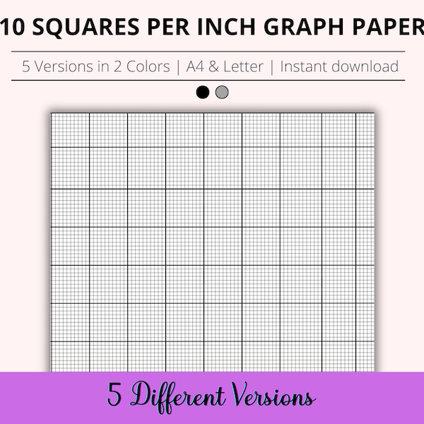 10 Square Graph Paper - Etsy UK