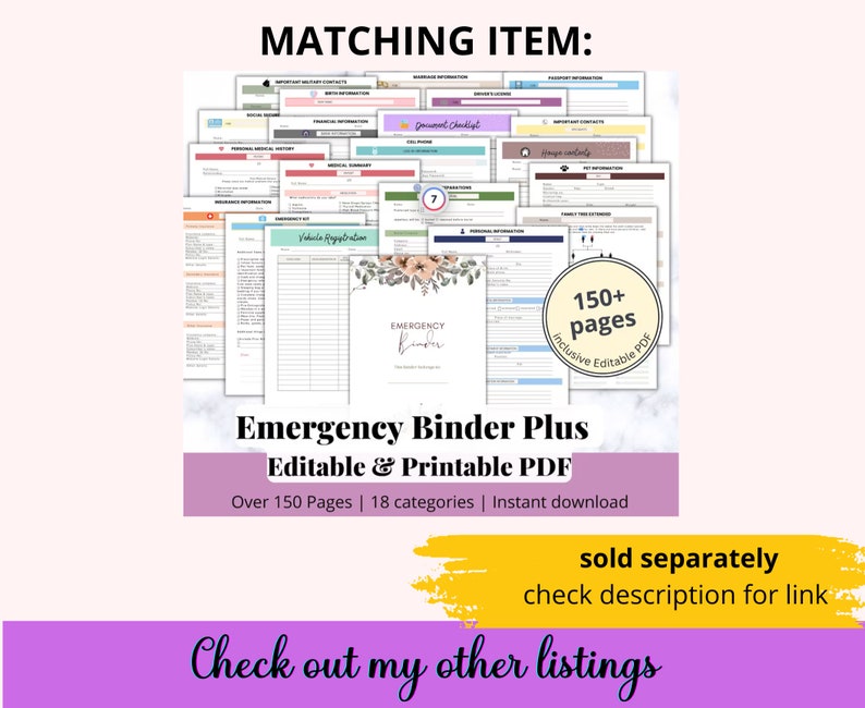 Printable Divider Tabs and Binder Labels for Emergency Binder Plus ...