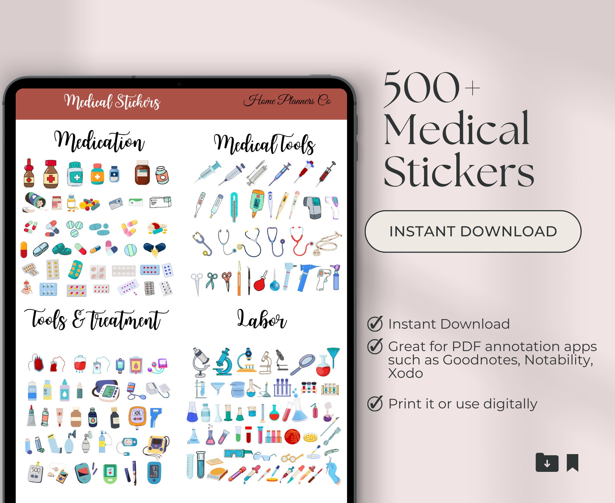 500+ Medical Stickers Biology Digital Stickers, Goodnotes Stickers ...