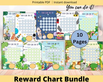 Dinosaur Reward Chart, Potty Training Chart, Behavior Chart, Kids Goals ...