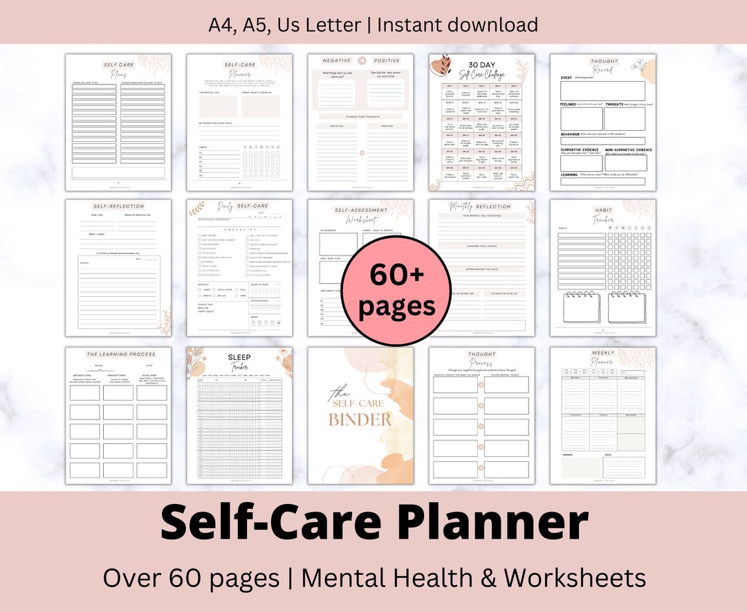 Self Care Planner, Printable Anxiety Worksheets, Anxiety Prevention ...