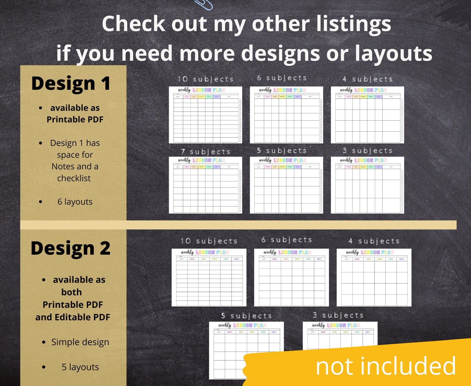 Editable Subject Lesson Plan Template Printable Digital - Etsy
