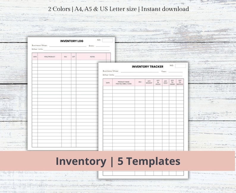 Inventory Tracker Pages Bundle, Printable Inventory Template, Inventory ...