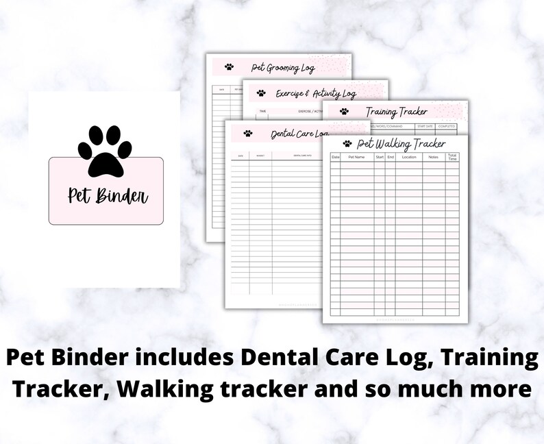 Pet Binder Plus, Pet Planner, Pet Health Tracker, Puppy Vaccination Dog ...
