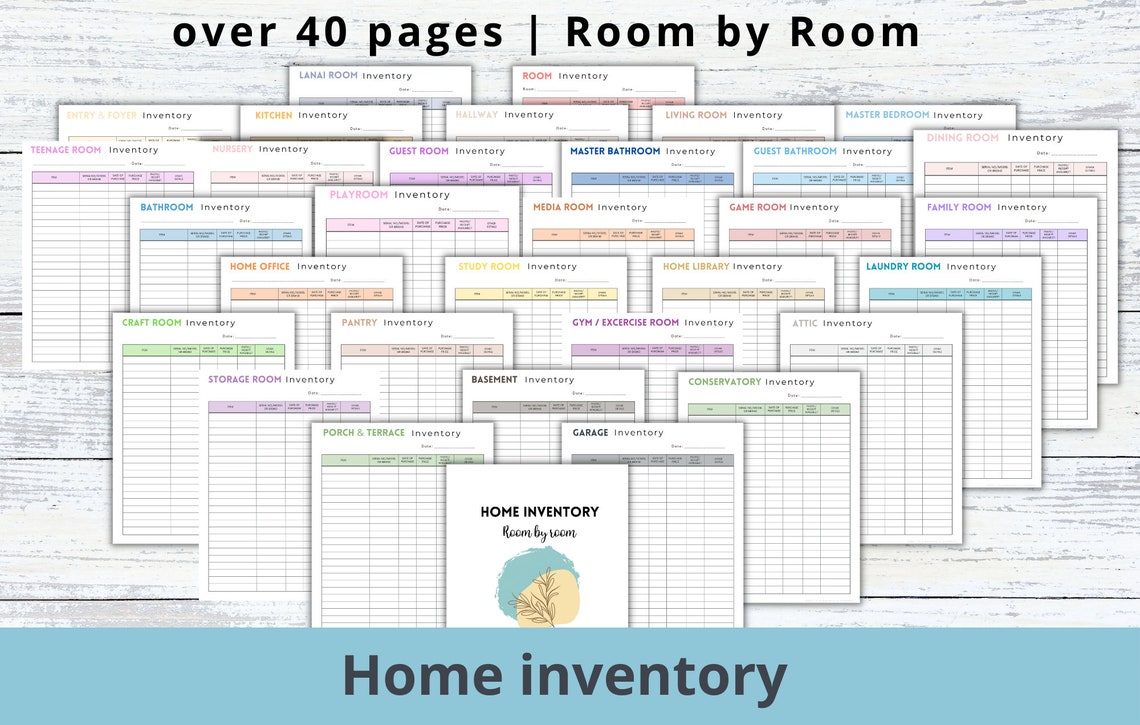 Home Inventory Tracker Pagesroom-by-room Inventory House - Etsy