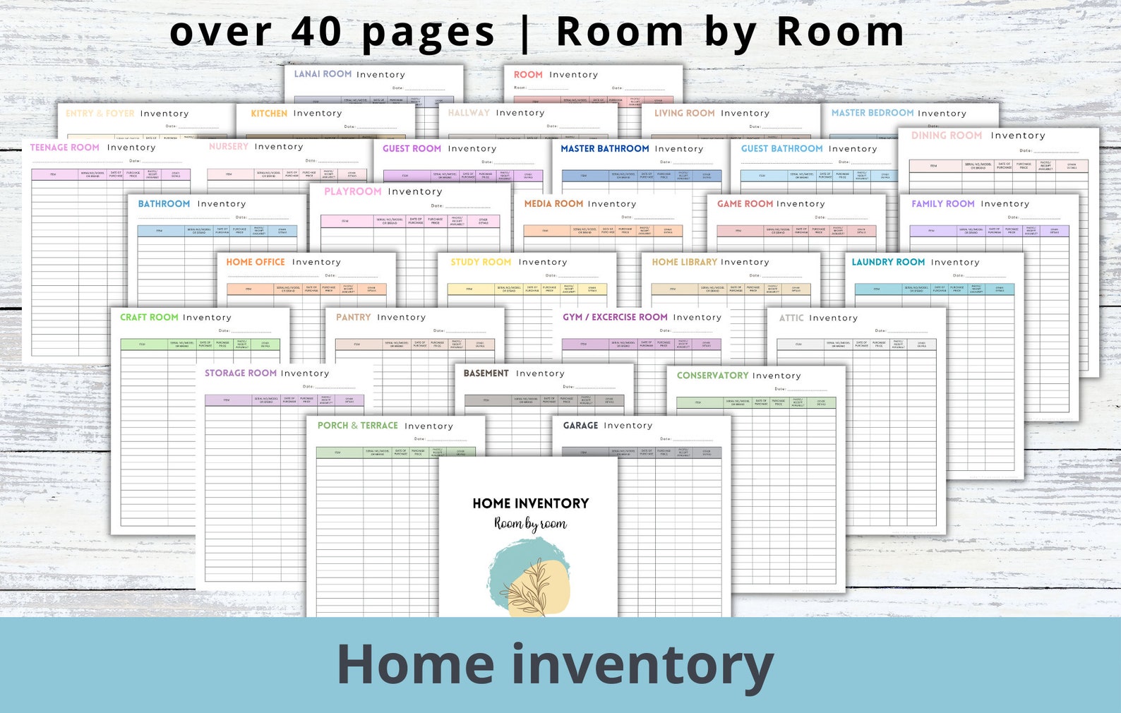 Home Inventory Tracker Pagesroom-by-room Inventory House - Etsy