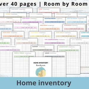 Home Inventory Tracker Pages,room-by-room Inventory, House Inventory ...