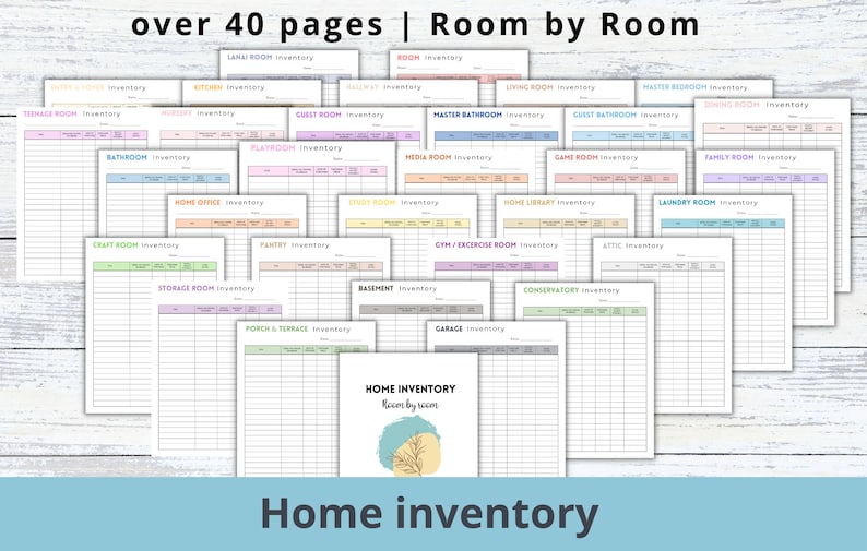 Home Inventory Tracker Pagesroom-by-room Inventory House - Etsy