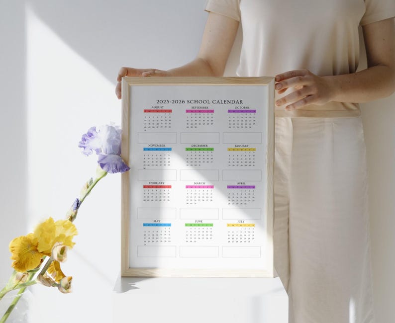 2025-2026 Editable School Calendar Template for School, Classroom ...