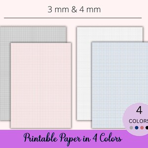 Graph Paper Bundle 4 Colors Blue Red Black Gray Printable Graph Grid ...