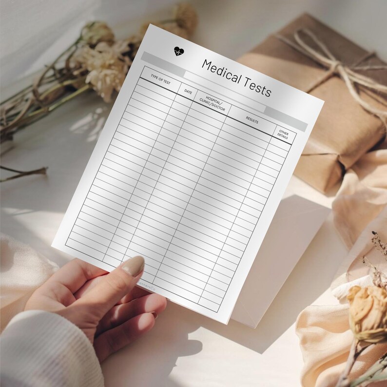 Medical Test Tracker Printable, Health Tracker, Doctor Visit Log, Lab ...