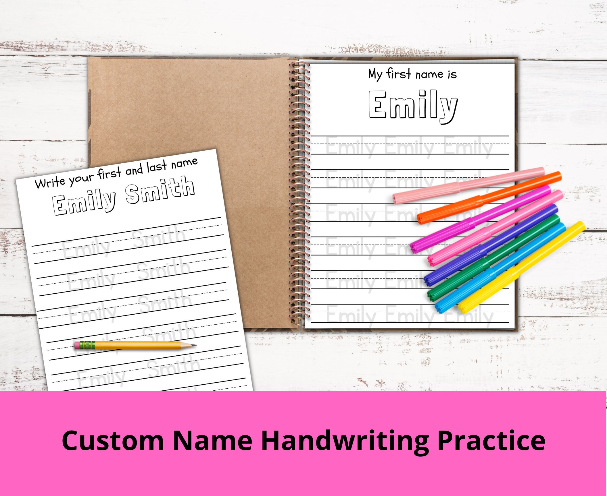 Custom Name Handwriting Practice Custom Name Tracing - Etsy