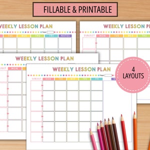 Weekly Lesson Plan Editable Fillable Lesson Plan Template ...