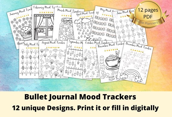 Mood Tracker Bundle 12 Mood Trackersmood Tracker - Etsy