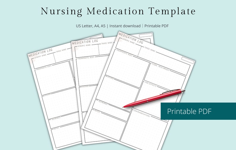 Nursing Student Pharmacology Study Template Pharmacology - Etsy