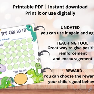 Dinosaur Reward Chart | Dinosaur Kids Behavior Chart | Dino Toddler ...