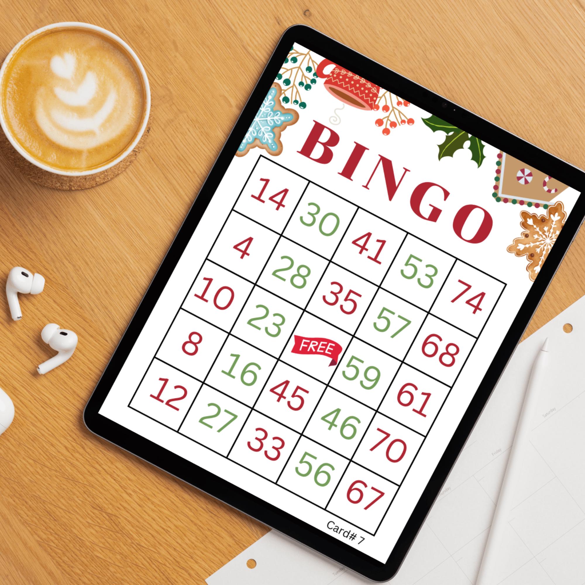 50 Christmas Bingo Cards: Printable Holiday Party Game Cards, Family ...