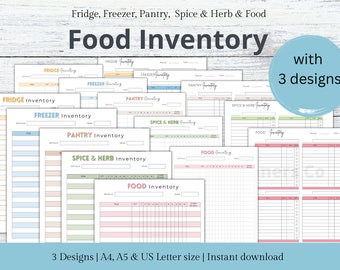 Kitchen Inventory Printable PDF, Kitchen Food Inventory Tracker, Fridge ...