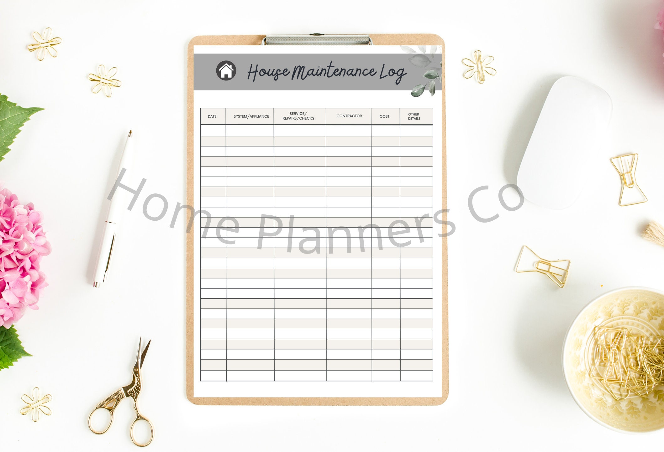 House Maintenance Log, Home Repairs Tracker, House Log, Home ...