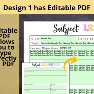 Editable Subject Lesson Plan Template, Printable Digital Lesson Planner ...