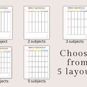 Weekly Lesson Plan Editable Printable Lesson Plan, Simple School Plan ...