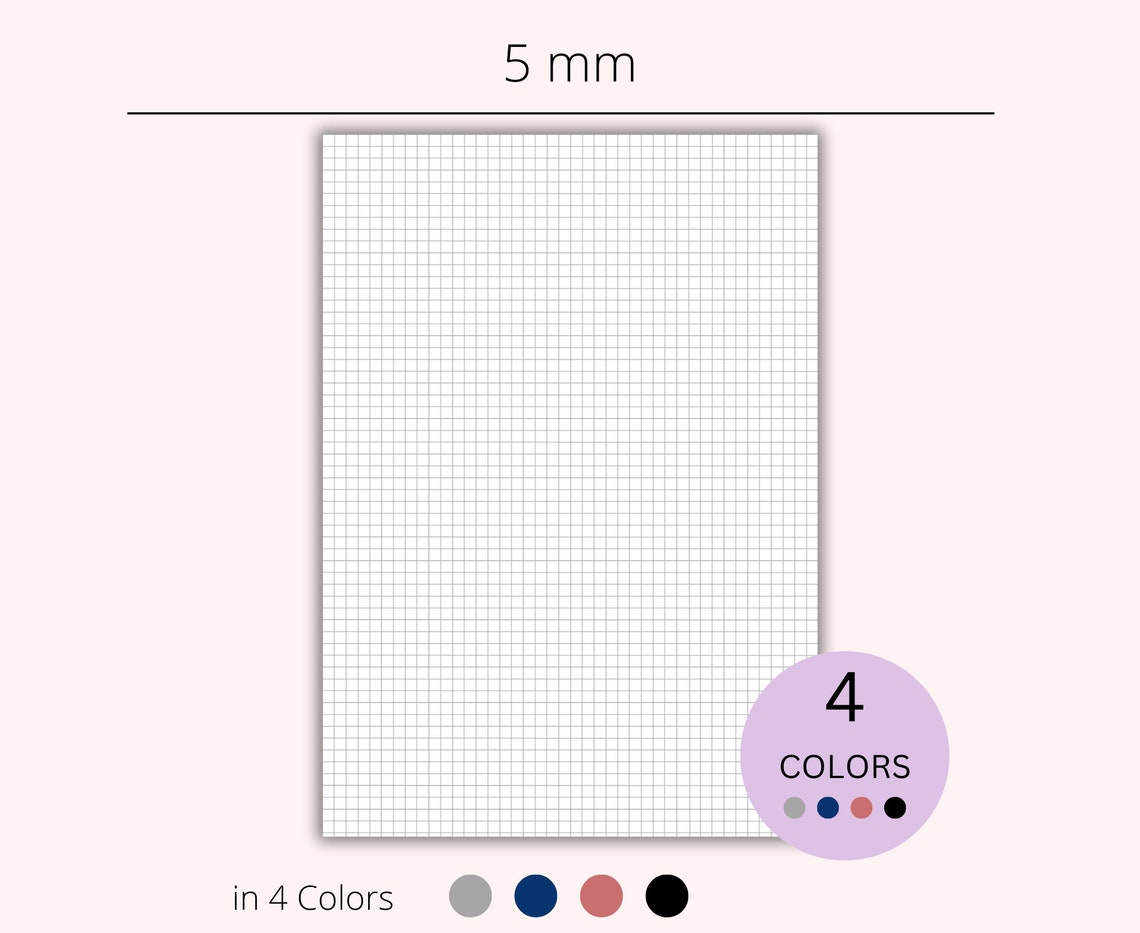 Graph Paper Bundle 4 Colors Blue Red Black Gray Printable Graph Grid ...