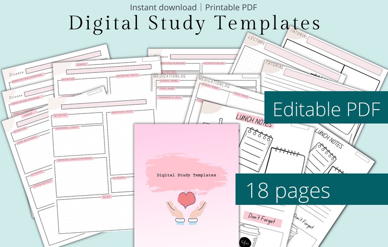 EDITABLE Nurse Medical Study Notes Templates Clinical Skills Nursing ...