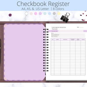Checkbook Register Printable Check Register Checkbook Planner Checkbook ...