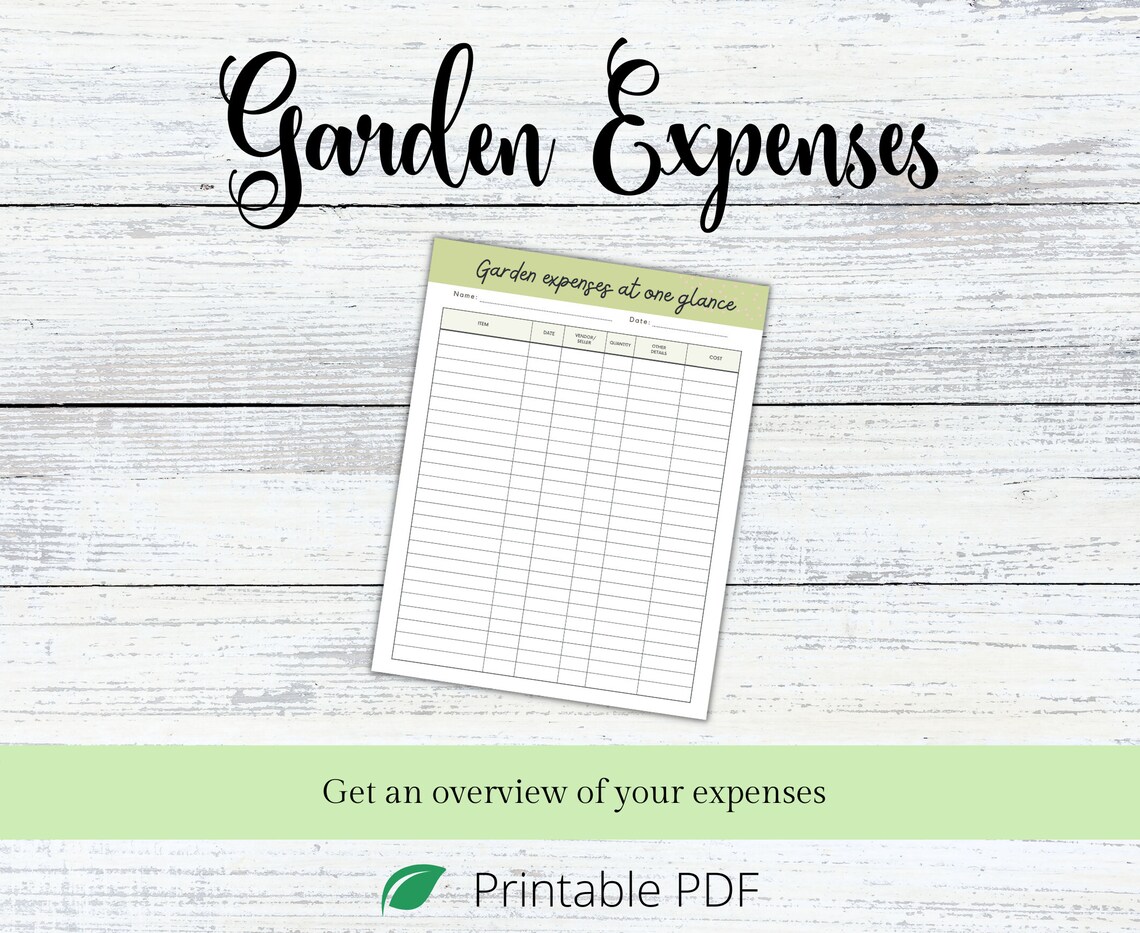 Garden Planner Seed Inventory Expense Trackershopping - Etsy