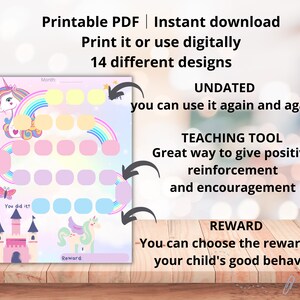 Unicorn Reward Chart Bundle, Sticker Chart, Toddler Chore Chart ...