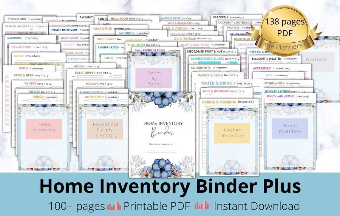 Home House Inventory Tracker Pagesroom by Room Inventoryfood - Etsy