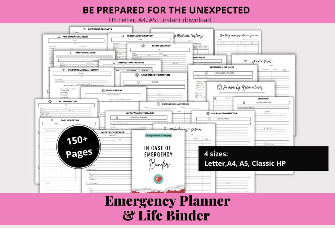 Emergency Planner Printable Life Planner End of Life Planner Digital ...