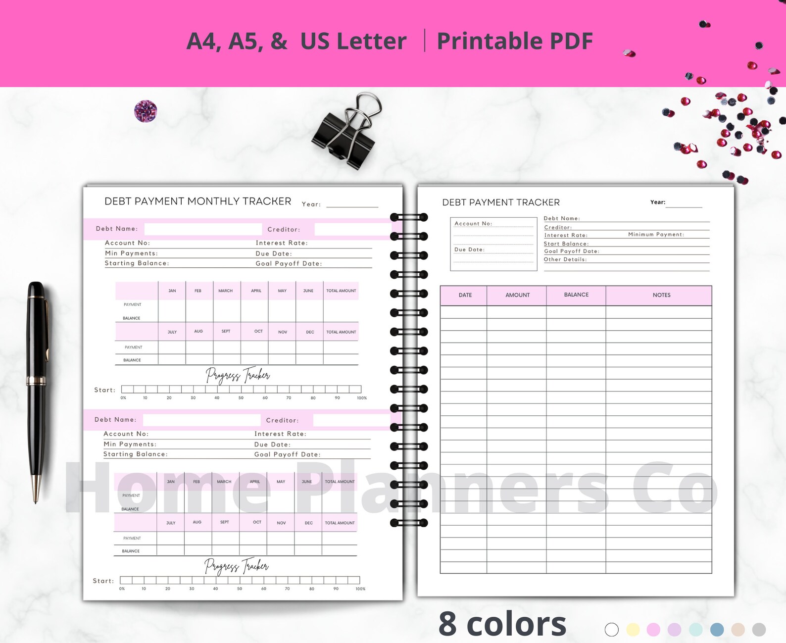 Debt Payment Tracker Printable Debt Payment Log Debt Payoff - Etsy