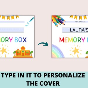 School Memory Box Printable Kids Keepsake Personalized Back to School ...
