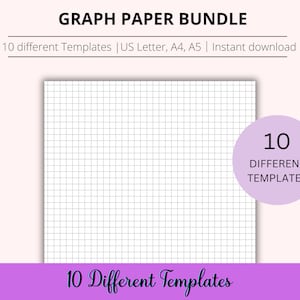Graph Paper Bundle, Printable Graph Grid Paper, Squared Paper, Digital ...