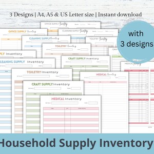 Household Inventory Tracker Pages, Household List,toiletry Inventory ...